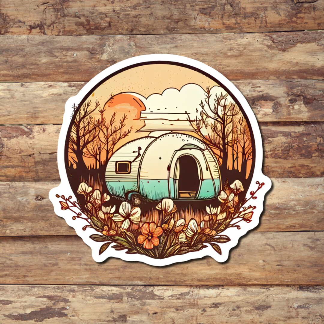 Retro Camper Decal, Camping Stickers, Vintage Camping Sticker ...