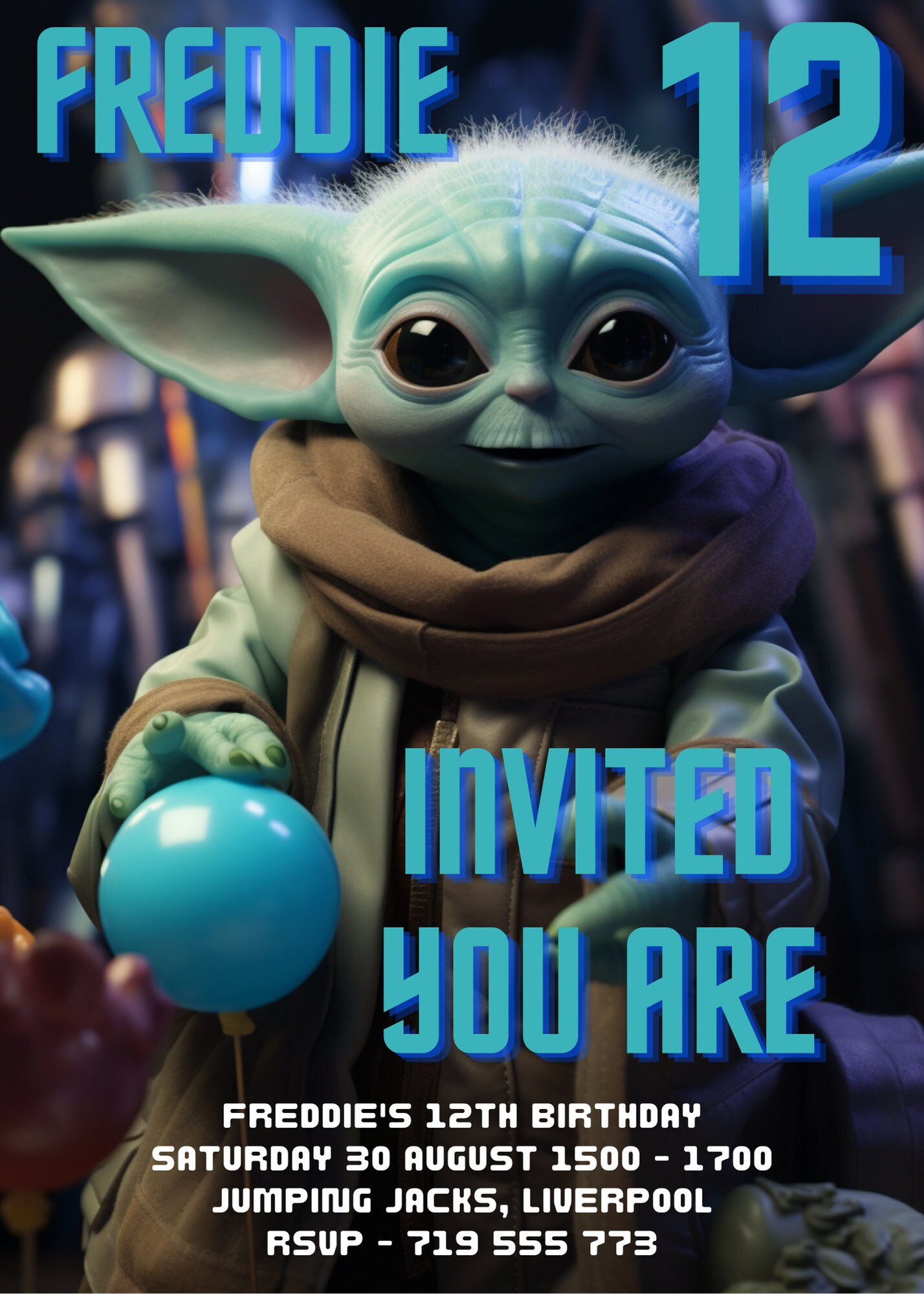 GROGU Party Invitation , Mando Invitation, Mandalorian Birthday Party ...