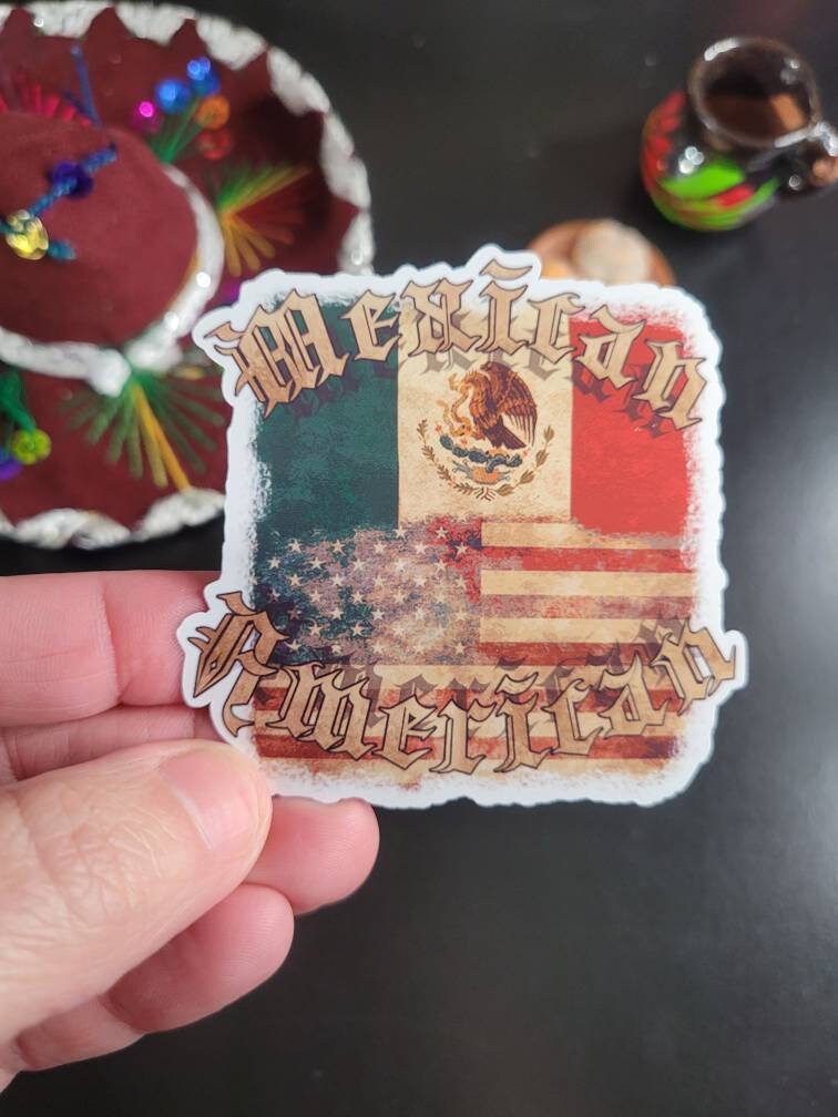 Mexican American Vinyl Sticker - Etsy