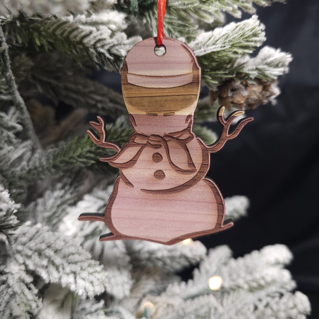 Snowman Ornament With Racing Helmet – Crafted in Birch or Cedar ...