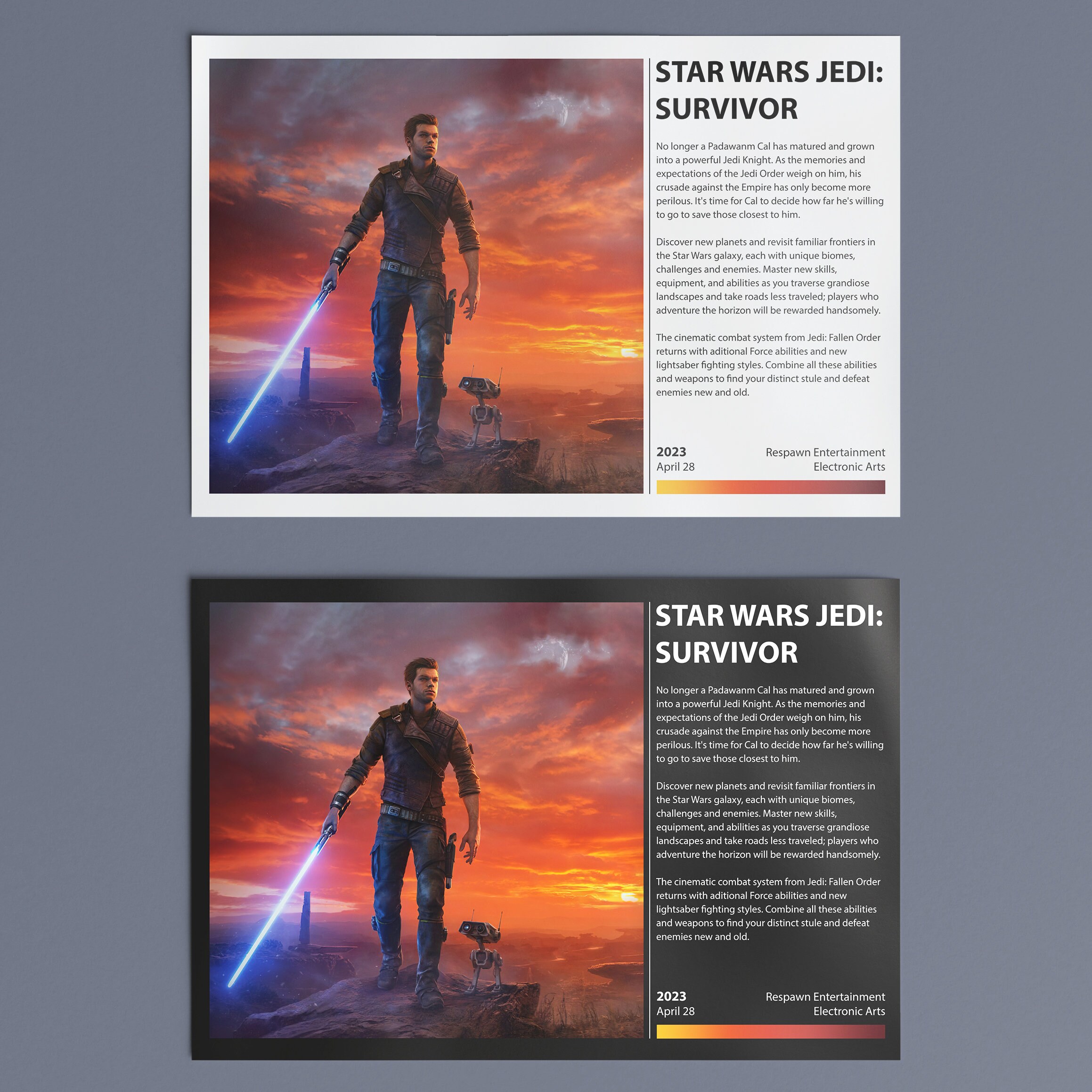 Star Wars Jedi: Survivor Poster Gaming Poster Gaming Room Wall Décor ...