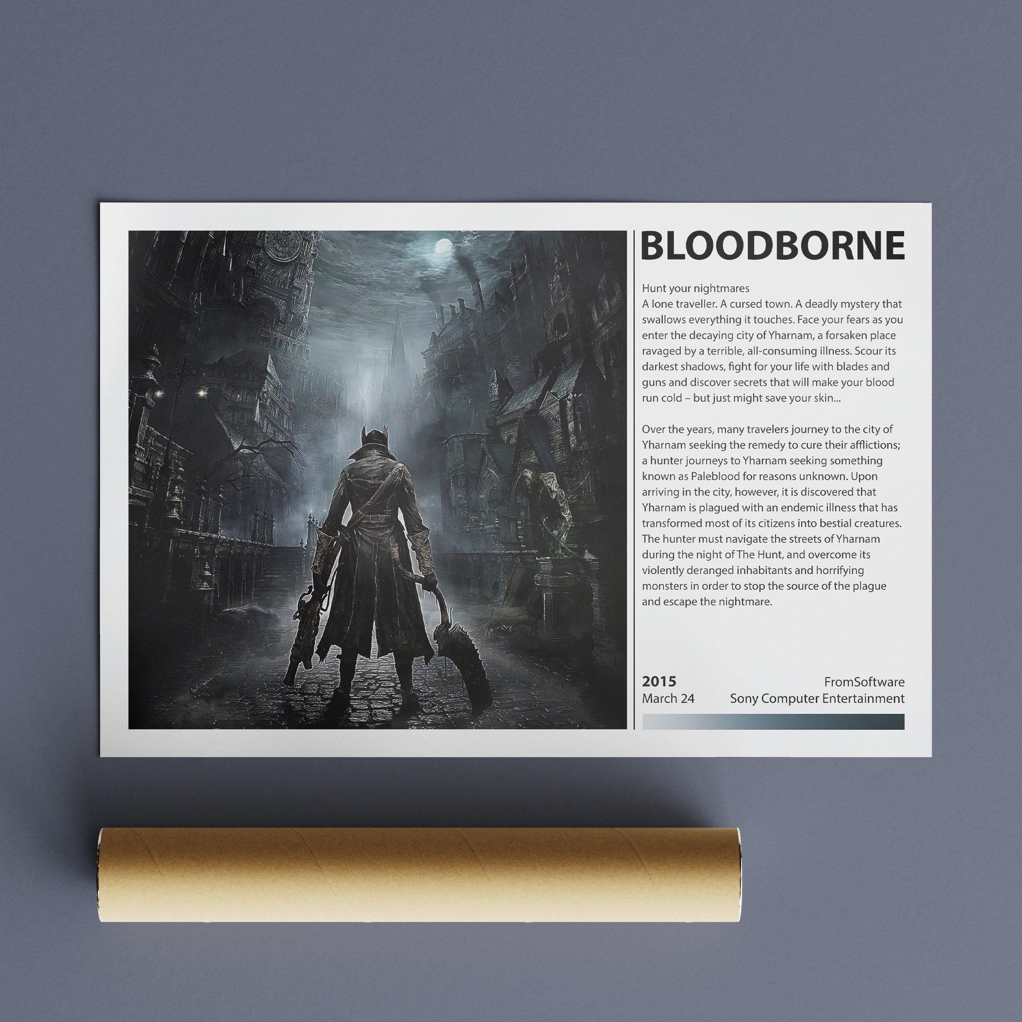 Bloodborne Poster Gaming Poster Gaming Room Wall Décor Gift for Him or ...