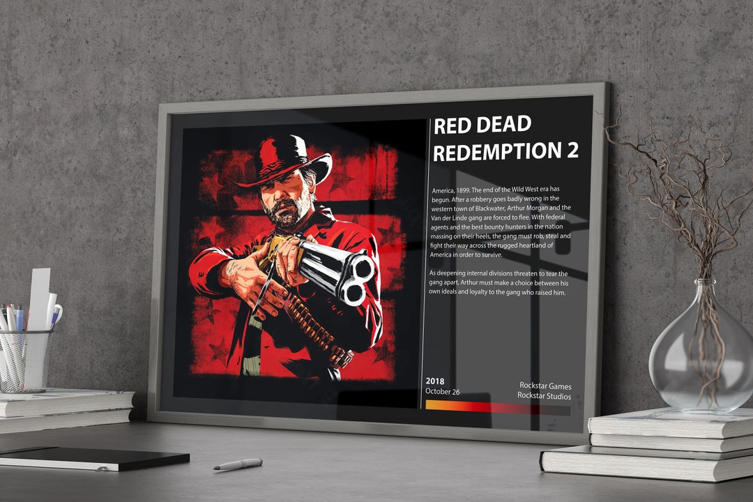 Red Dead Redemption 2 Poster Gaming Poster Gaming Room Wall Décor Gift ...