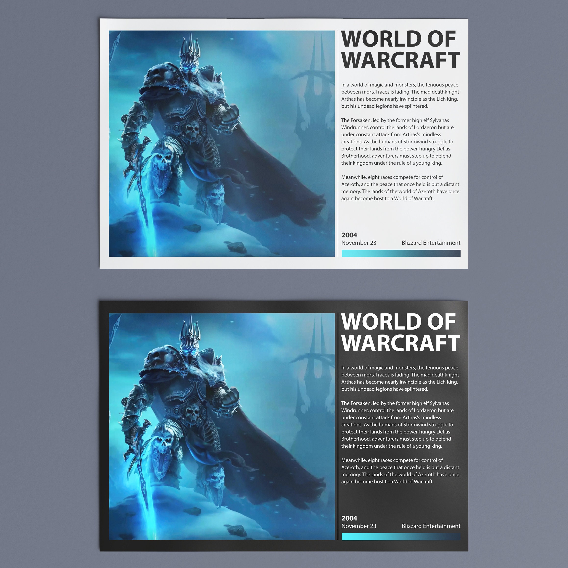 World of Warcraft Poster Gaming Poster Gaming Room Wall Décor Gift for ...