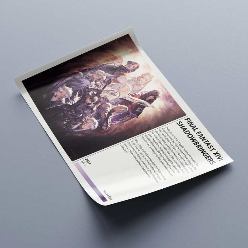 Final Fantasy XIV: Shadowbringers Poster Gaming Poster Gaming Room Wall ...