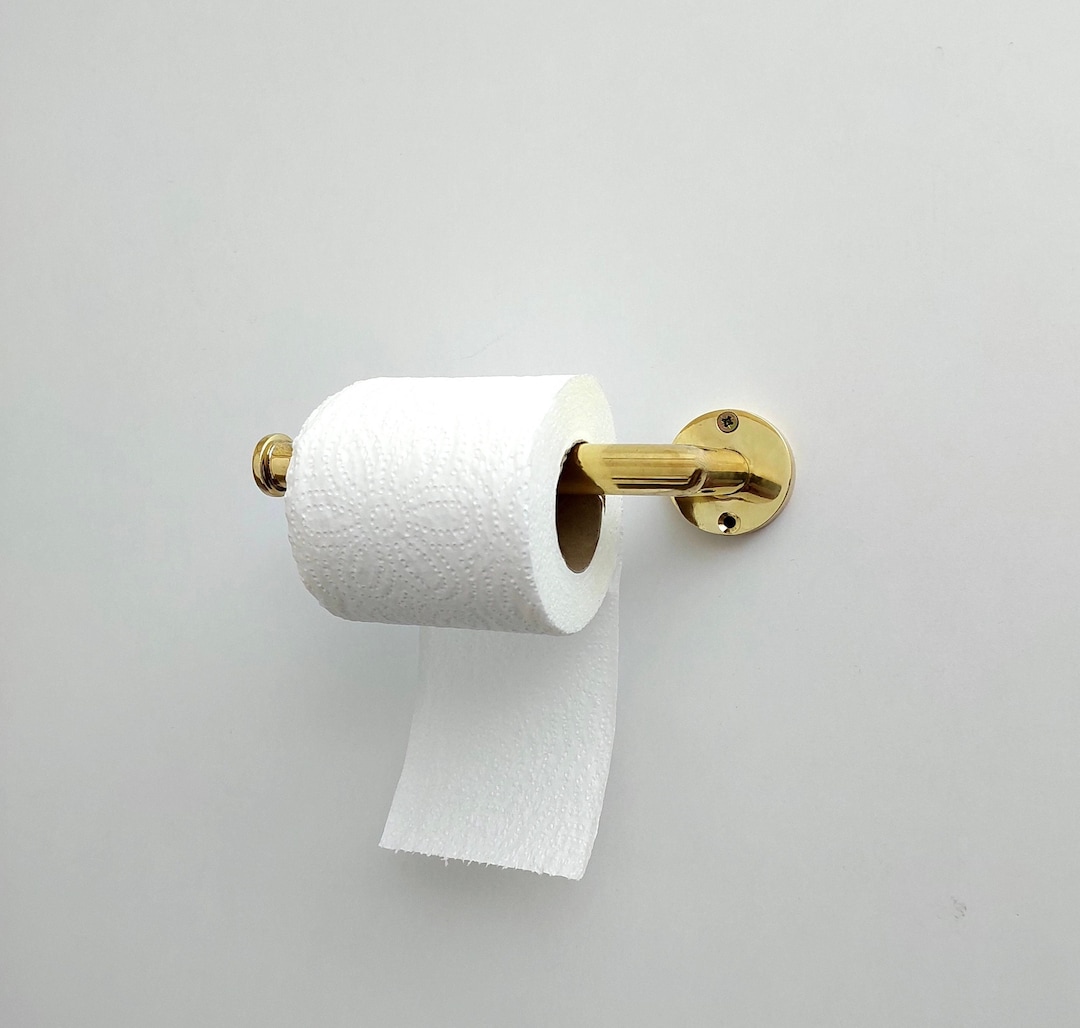 Unlacquered Brass Toilet Paper Holder Brass Toilet Roll - Etsy