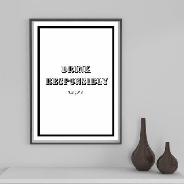 Drink Responsibly Sign - Etsy