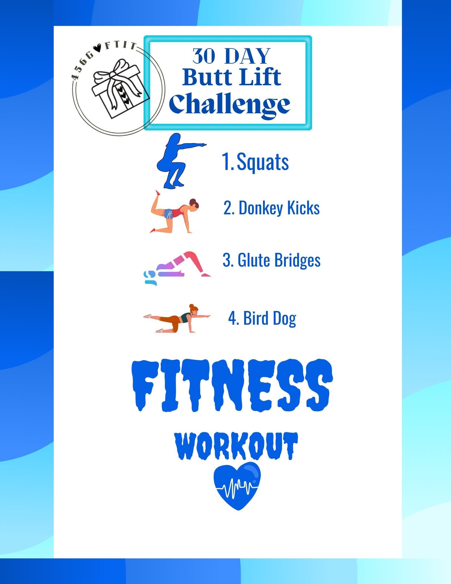 30 Day Butt Lift Challenge 30 Day Booty Challenge Workout Checklist