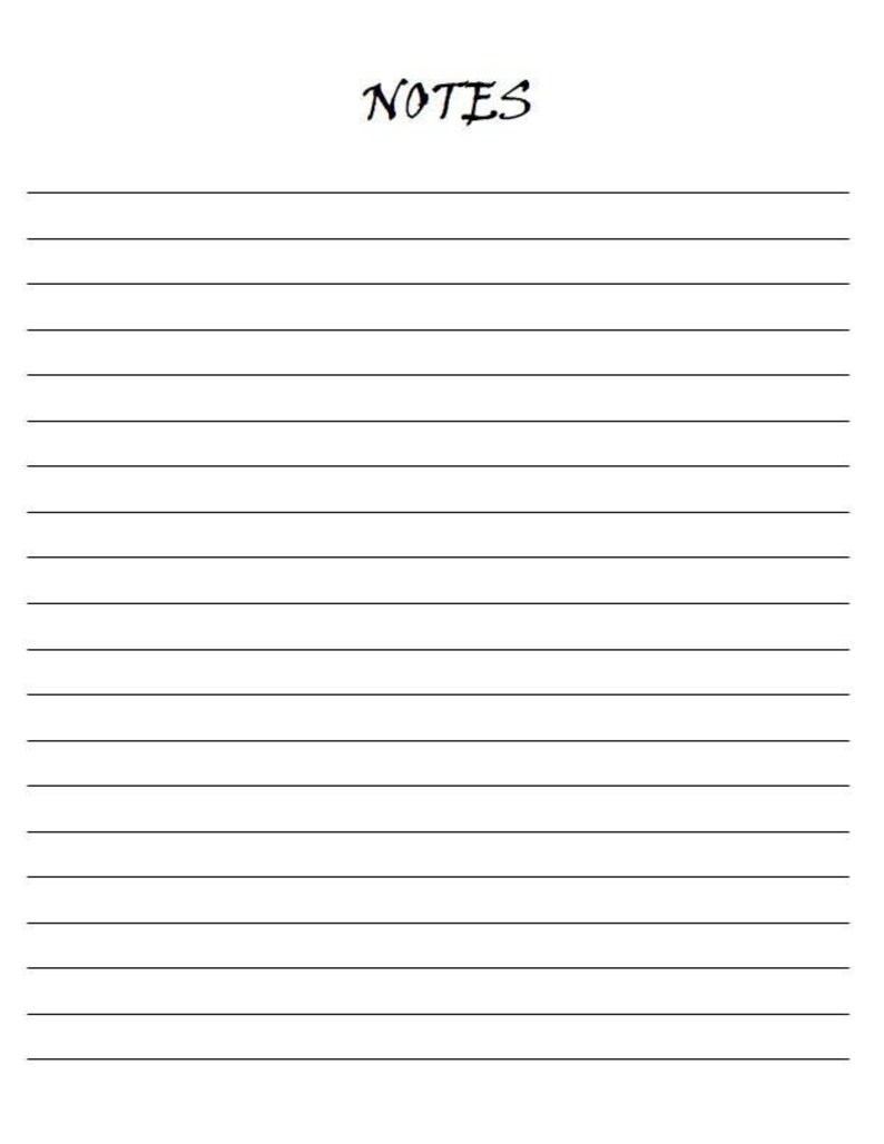 Lined Wide Ruled Note Paper, Printable Notes Page, Printable Notes ...