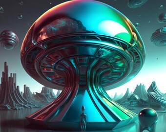 Alien Robot Digital Art, Space Art, Alien Print - Etsy