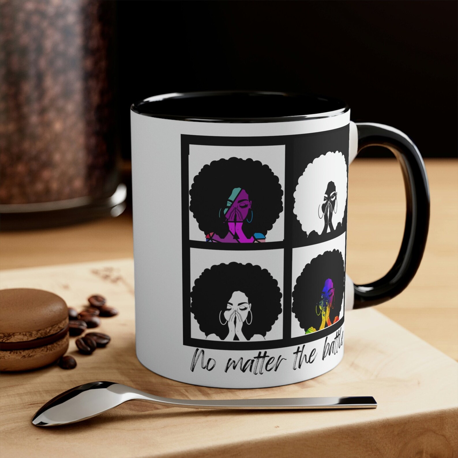 Afro Praying Woman Mug, Black Girl Magic Mug, Melanin Queen Mug ...