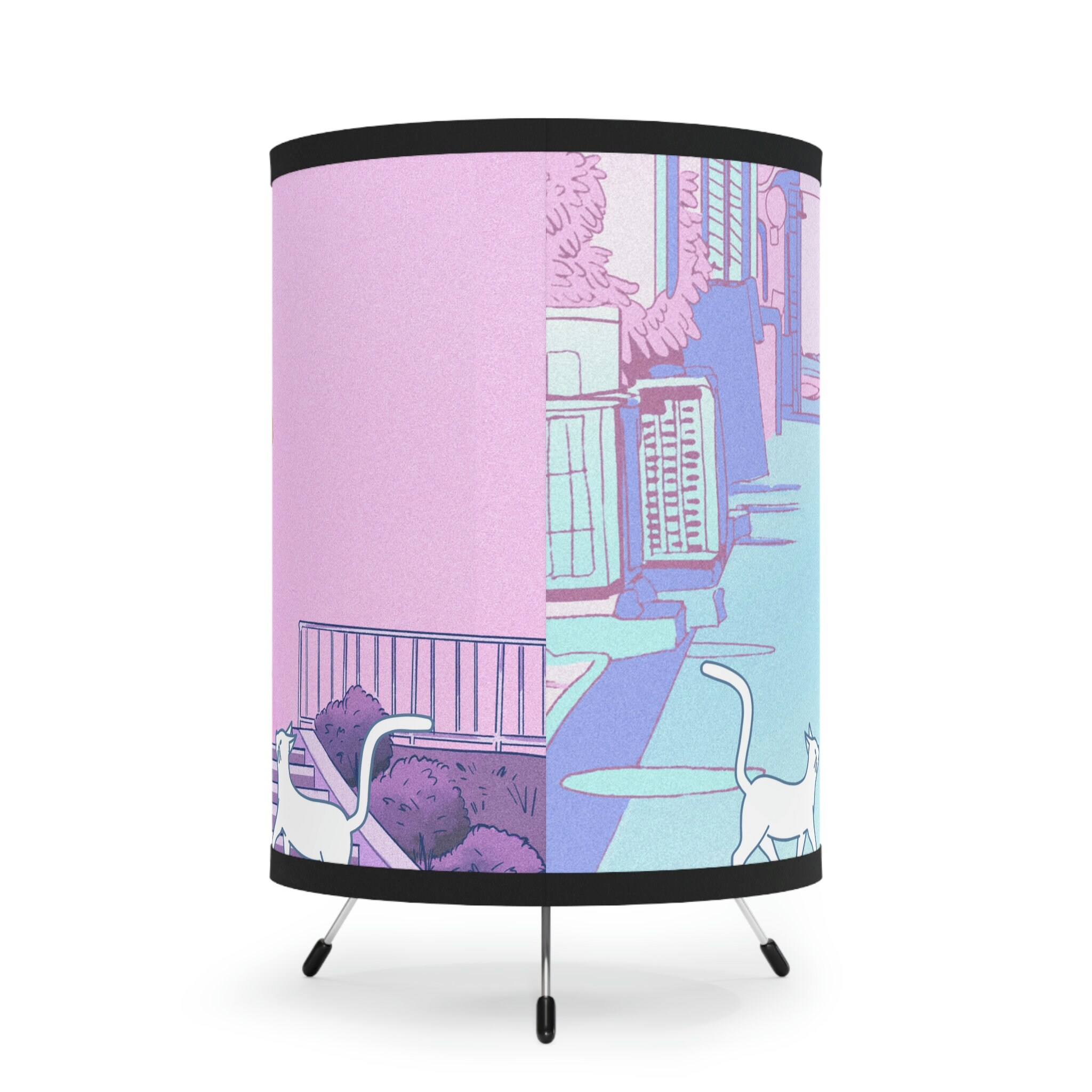 Cute Anime Girl Tripod Lamp Custom High-res Printed Anime - Etsy