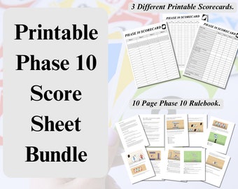 Printable Phase 10 Dice Game Score Sheet - Etsy