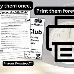 5am Club Planner Printable Bundle | Life Goal 5am Club Printable ...