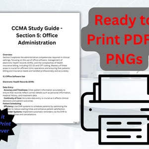CCMA Study Guide Printable PNG Bundle Medical Assistant Certification ...