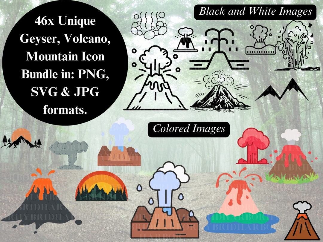 46 Bundle Geyser Icon SVG Volcano Online PNG Digital Download Icons ...