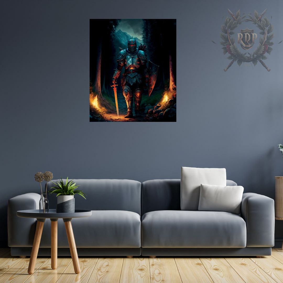 Weary Knight Fantasy Art Print Illustration Medieval Knight Scenic ...