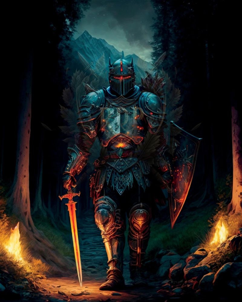 Medieval Black Knight Drawings