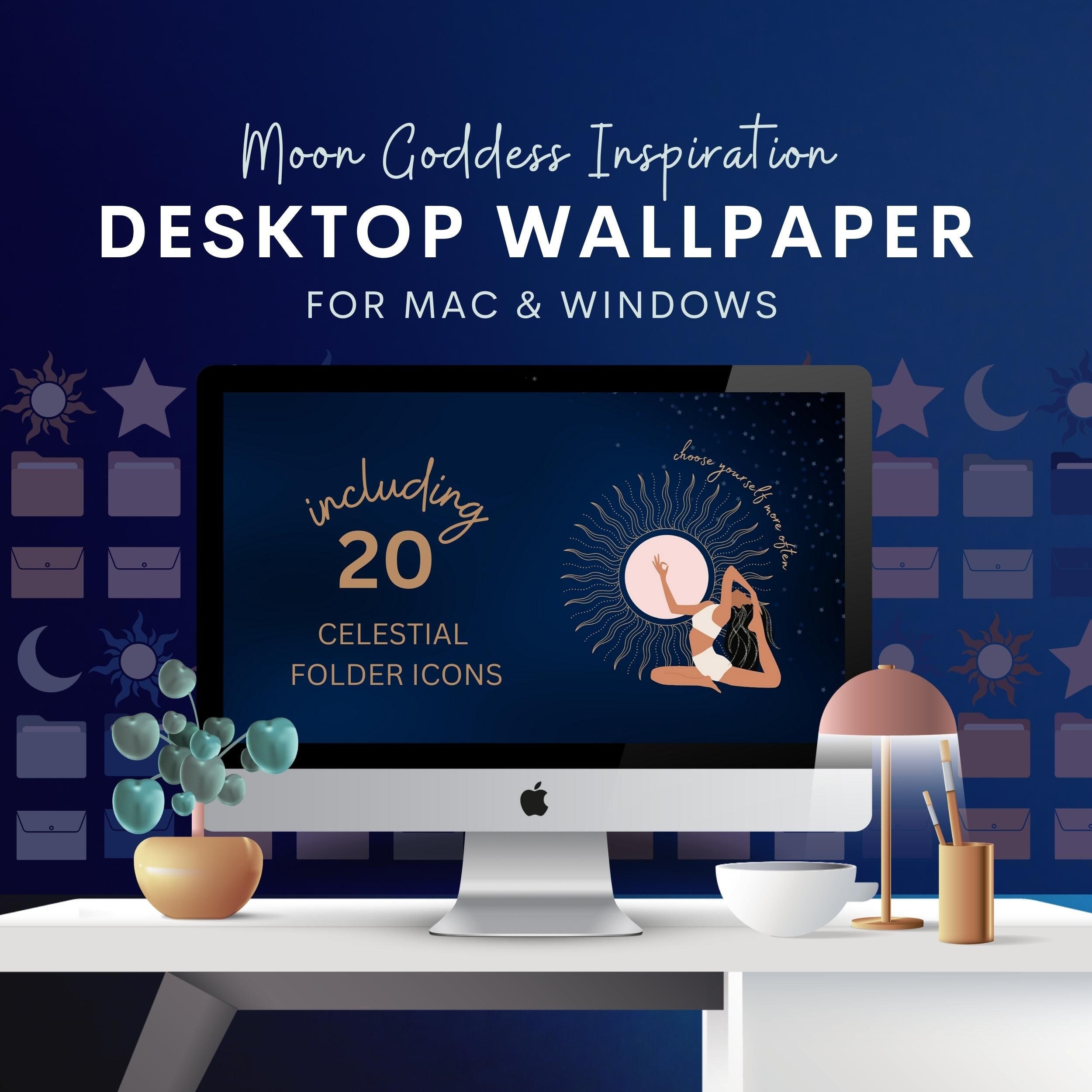 Celestial Desktop Wallpaper Moon Goddess Wallpaper Inspirational Quote ...