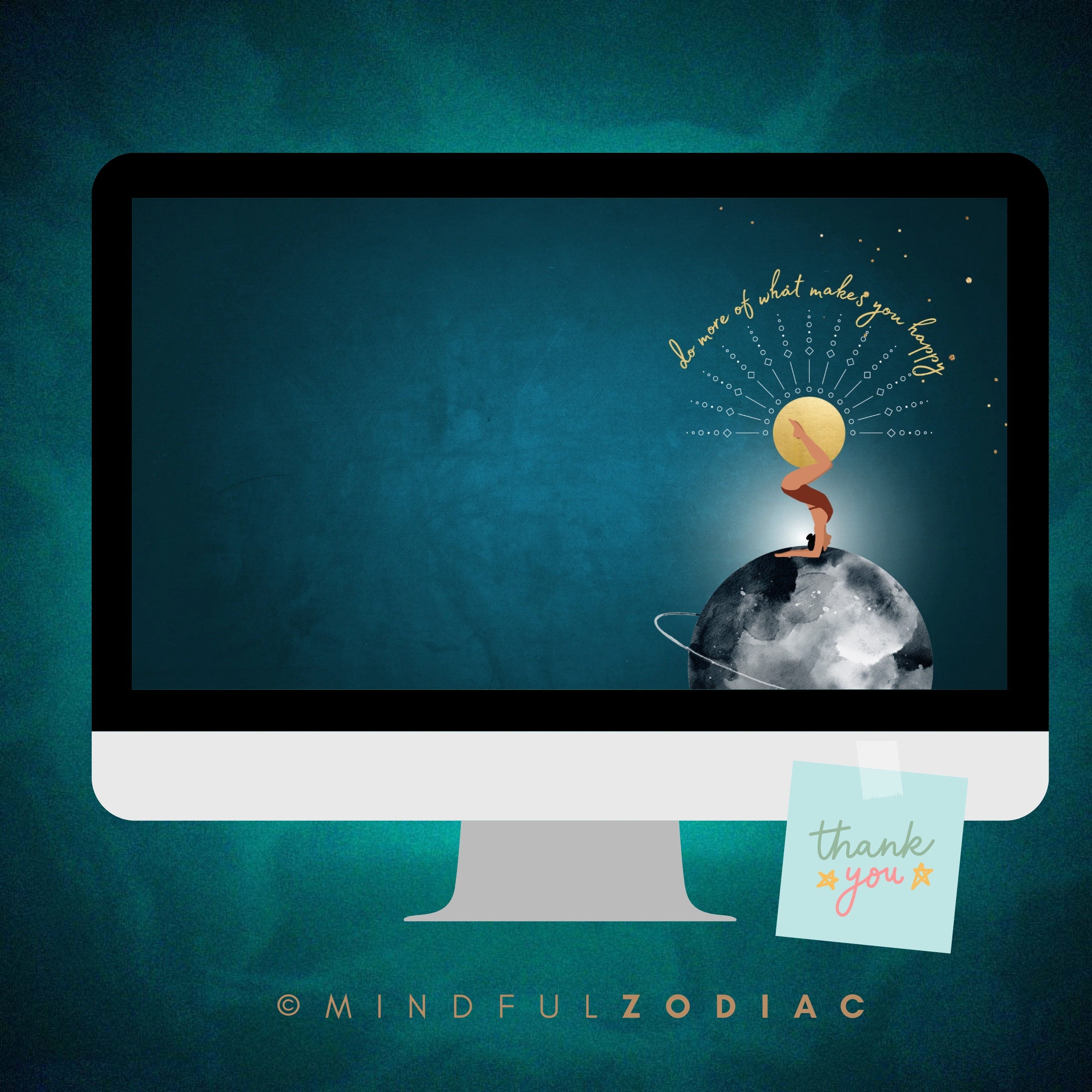 Yoga Girl Moon Goddess Desktop Wallpaper: Celestial Inspiration ...
