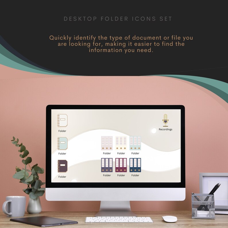 Aesthetic Desktop Folder Icon Pack for Mac & Windows (digital Download ...