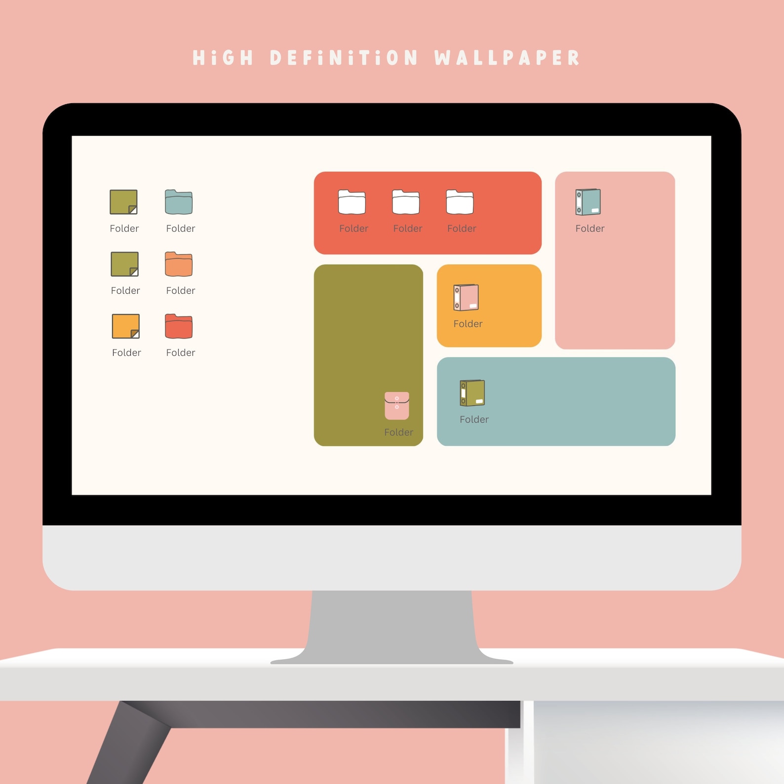 Color Block Desktop Organizer Wallpaper Aesthetic Mac Desktop Organize ...