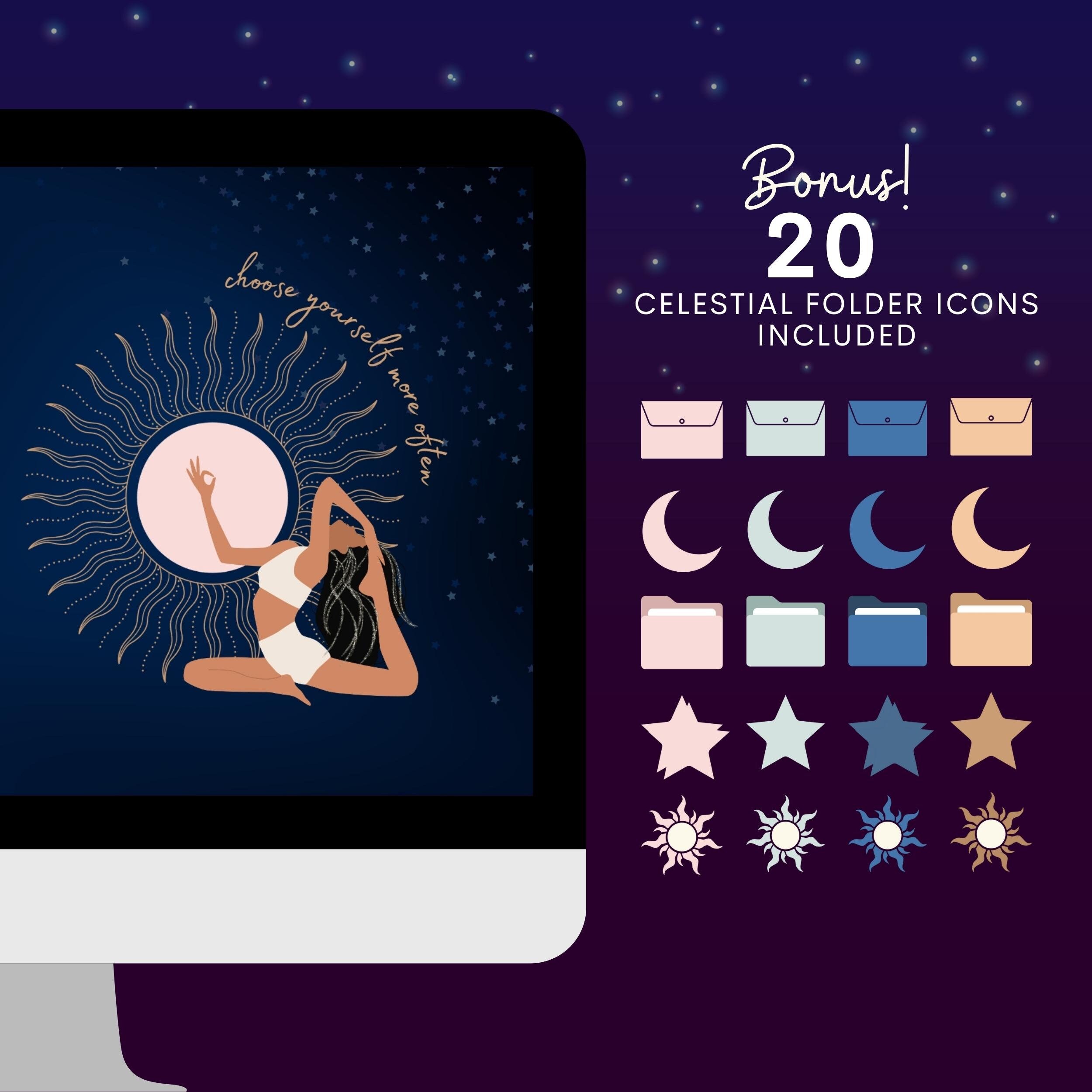 Celestial Desktop Wallpaper Moon Goddess Wallpaper Inspirational Quote ...