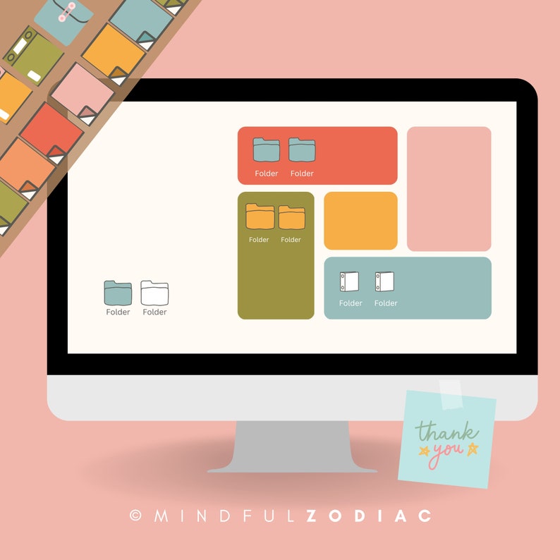 Color Block Desktop Organizer Wallpaper Aesthetic Mac Desktop Organize ...