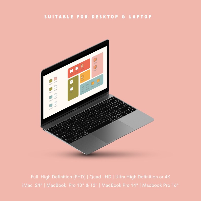 Color Block Desktop Organizer Wallpaper Aesthetic Mac Desktop Organize ...