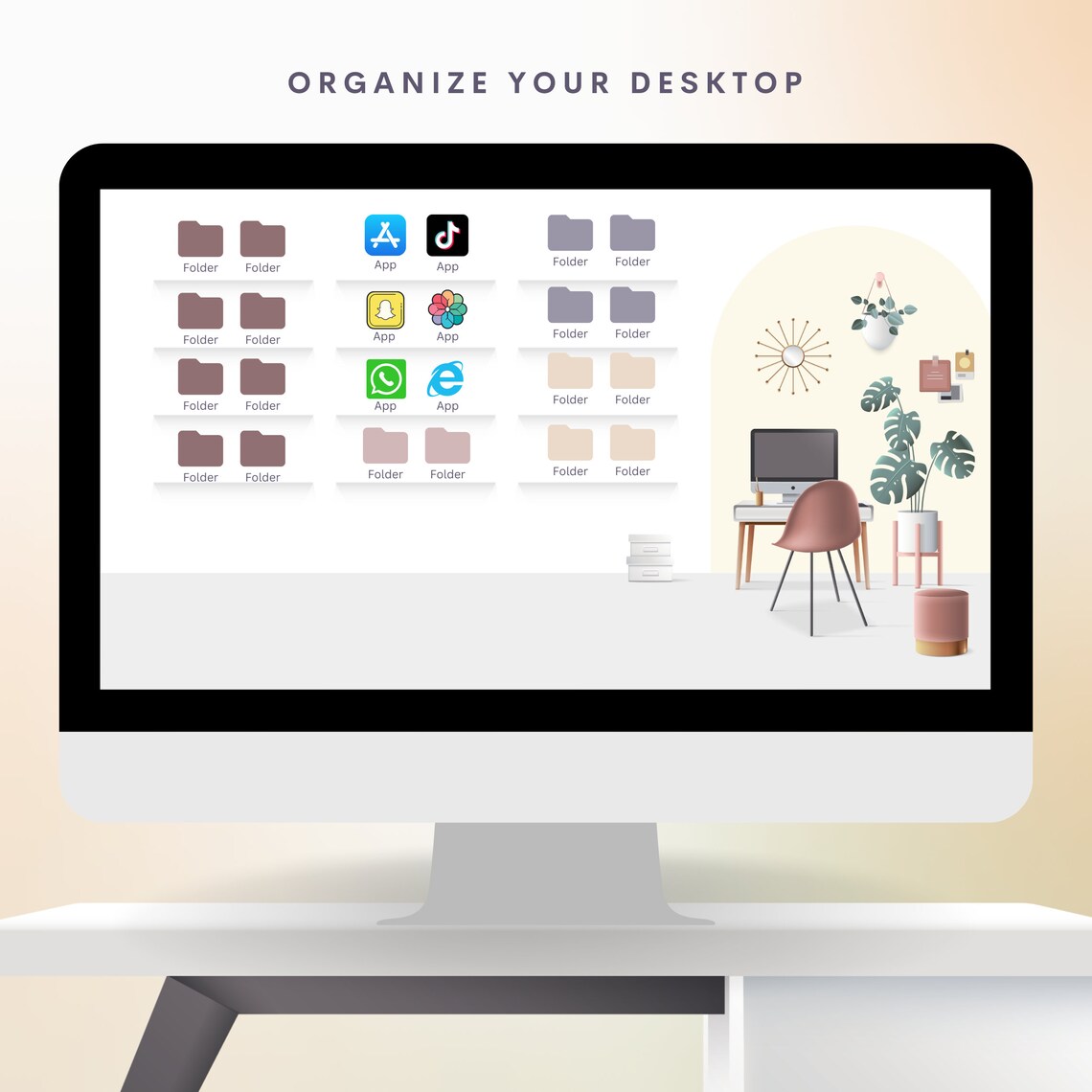 Desktop Organizer Wallpaper Desktop Wallpaper Desktop - Etsy