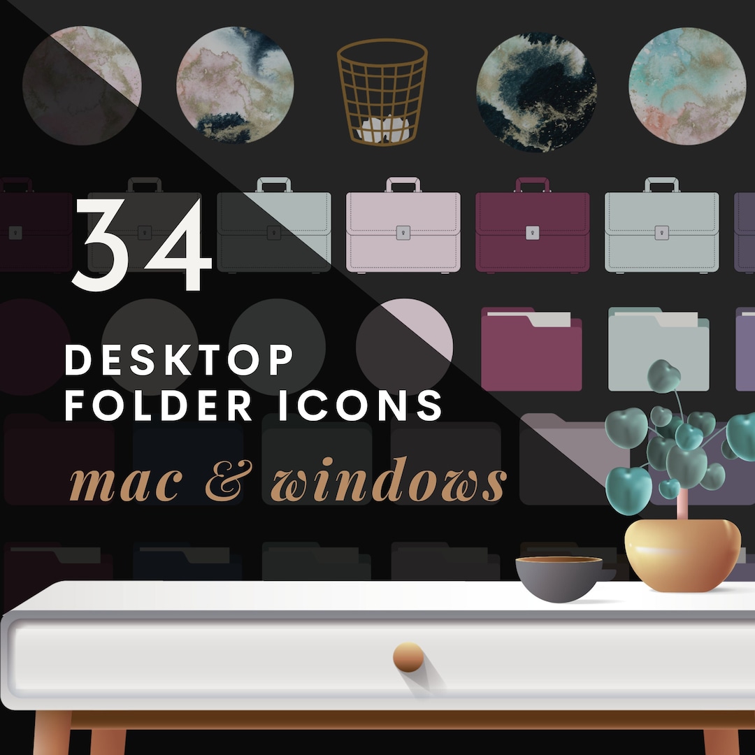 Desktop Folders & File Icons - Bundle Pack of 34 Icons, Desktop Folder ...