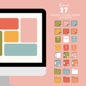 Color Block Desktop Organizer Wallpaper Aesthetic Mac Desktop Organize ...