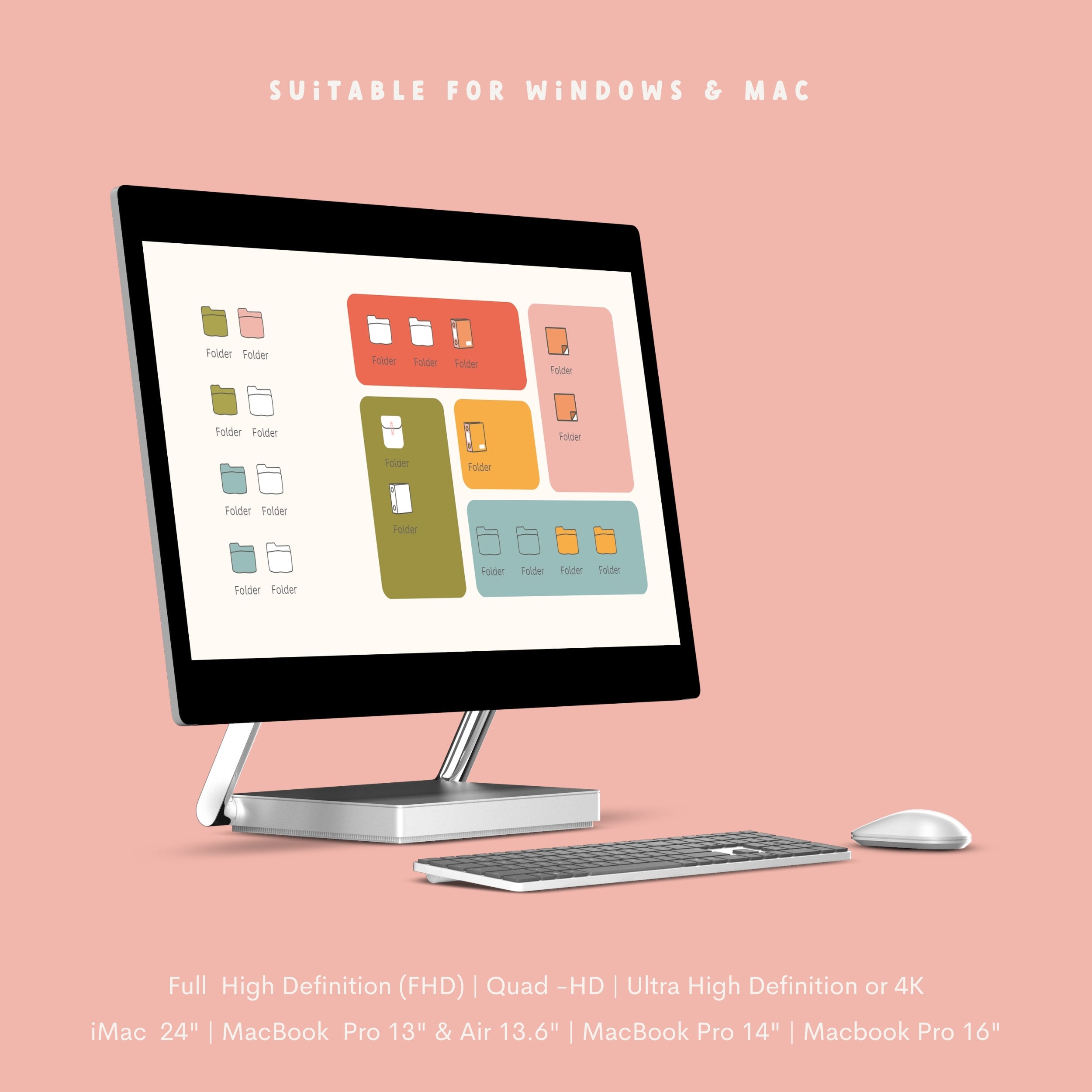 Color Block Desktop Organizer Wallpaper Aesthetic Mac Desktop Organize ...