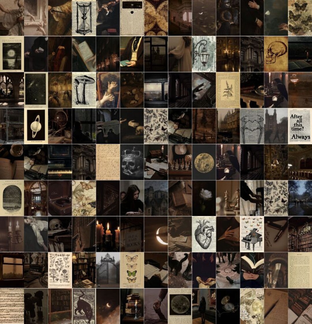 160 PCS Dark Academia Aesthetic Wall Decor Vintage Poster Wall Collage ...