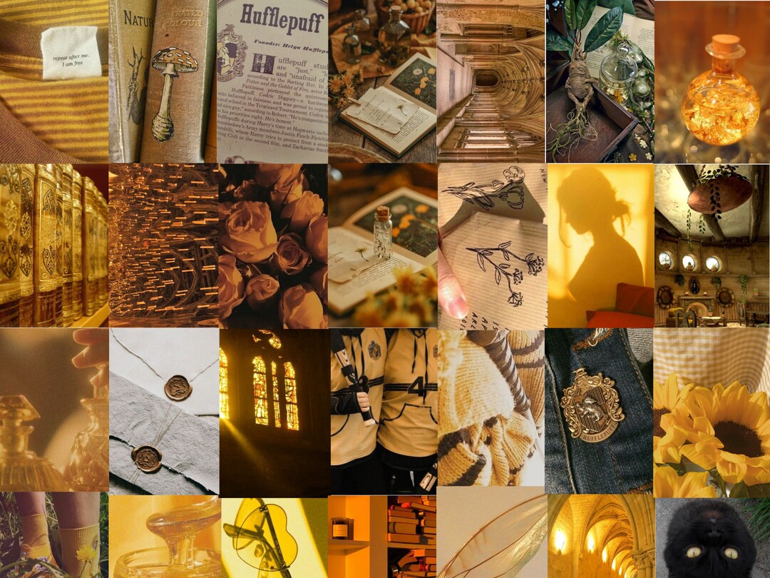 100pcs Hufflepuff Wizard Wall Collage Kit Set of Magical - Etsy