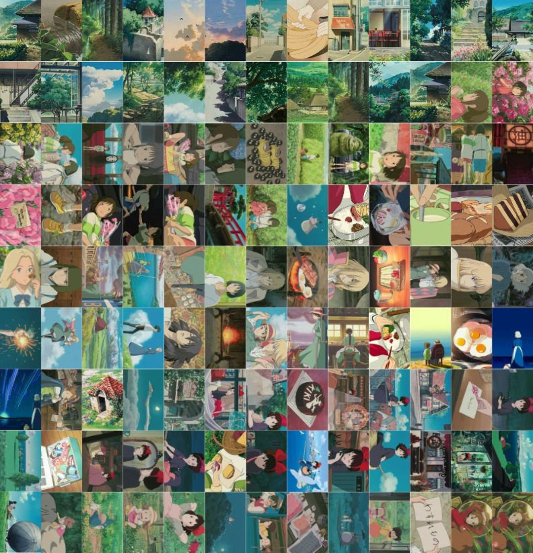 200pcs Studio Ghibli Wall Collage Kit - Set of Whimsical Aesthetic ...