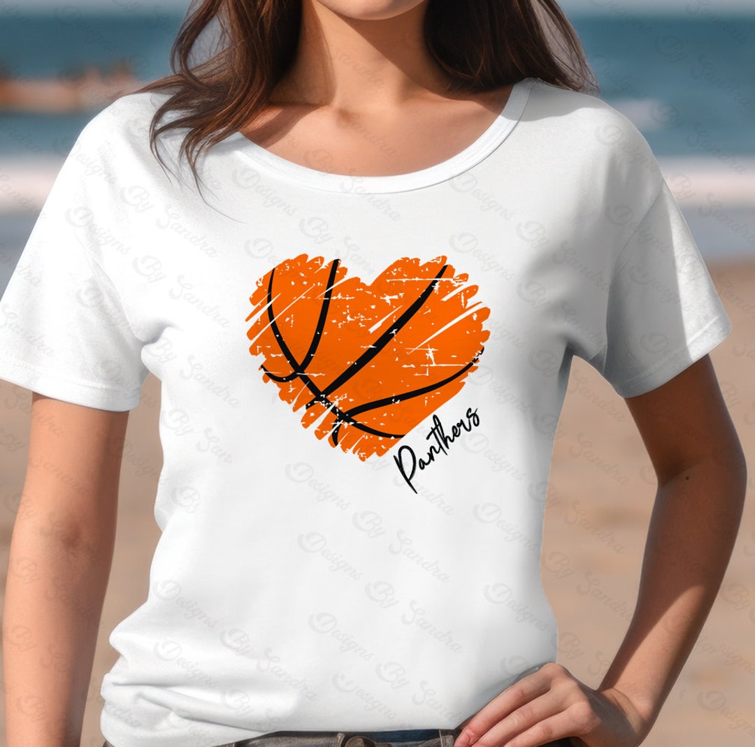 Custom Basketball Team Distress Heart, Basketball Mom Design ...