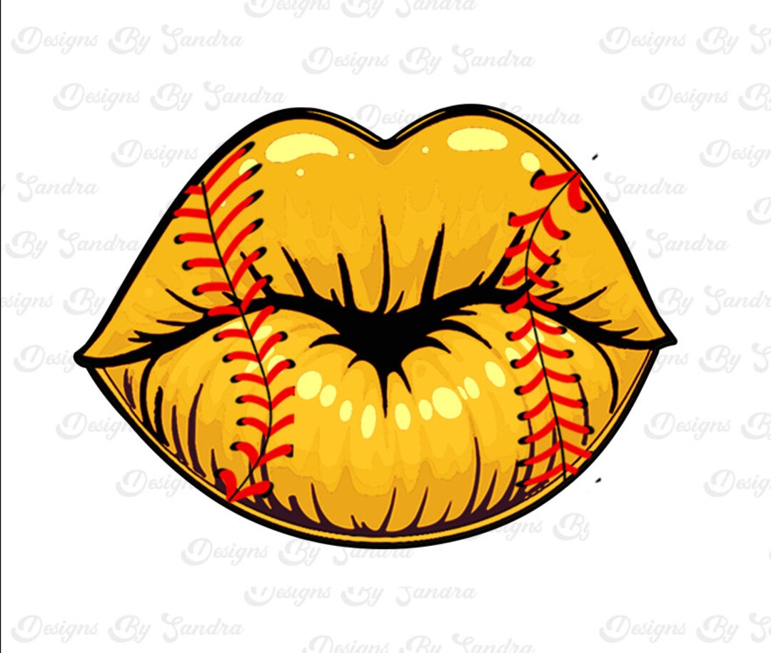 Softball Clip Art Lips Png, Softball Lips Tshirt Print, Softball Mom Png, Sport Lips, Softball ...