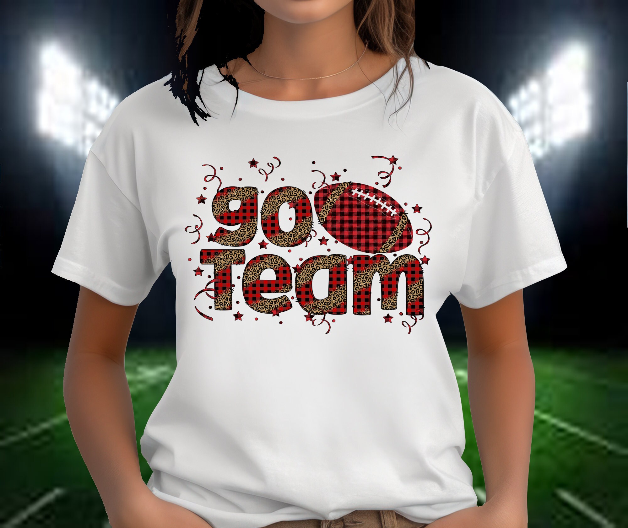 Go Team Football Shirt Design Football Buffalo Plaid & - Etsy