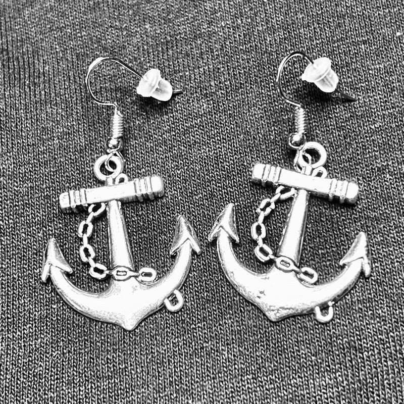 Anchor Earrings - Etsy