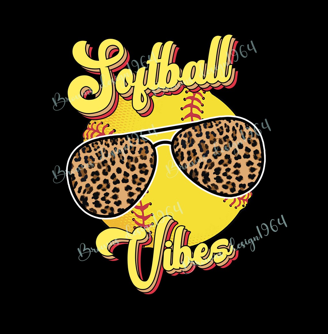 Softball Vibes Png Retro Softball Vibes Png Softball Leopard - Etsy