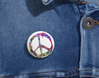 Peace Sign Over Earth With Children Unity Button Pinback for - Etsy