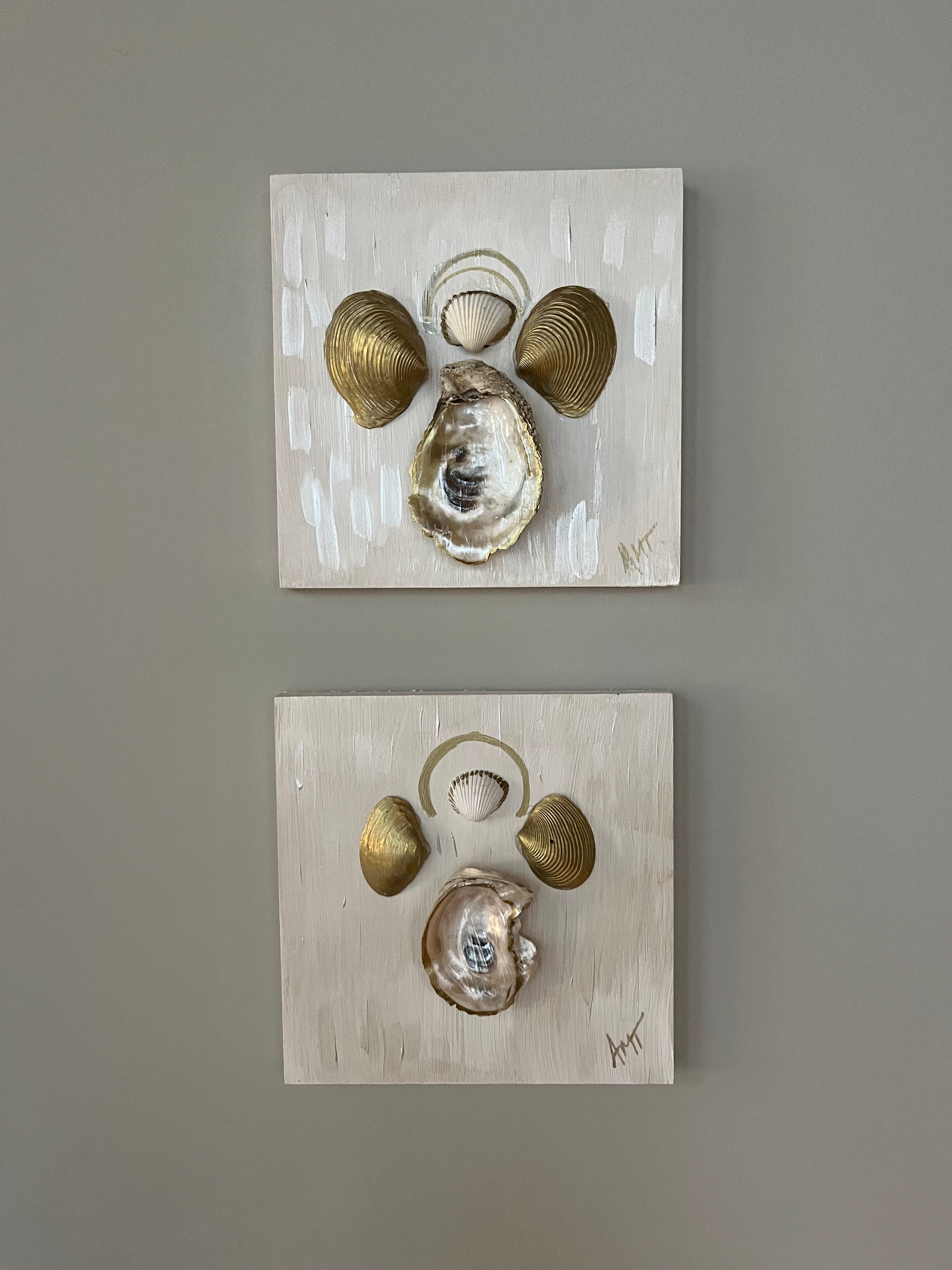 Oyster Shell Angel Wall Art Cockle Shell Beach Decor Coastal Decor ...