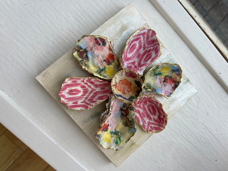 Shell Flower Wall Art Cockle/oyster Shell Beach Decor Coastal Decor ...