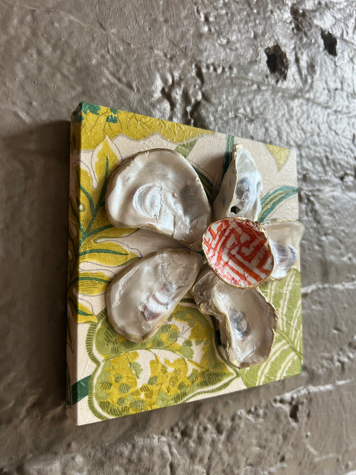 Shell Flower Wall Art Cockle/oyster Shell Beach Decor Coastal Decor ...