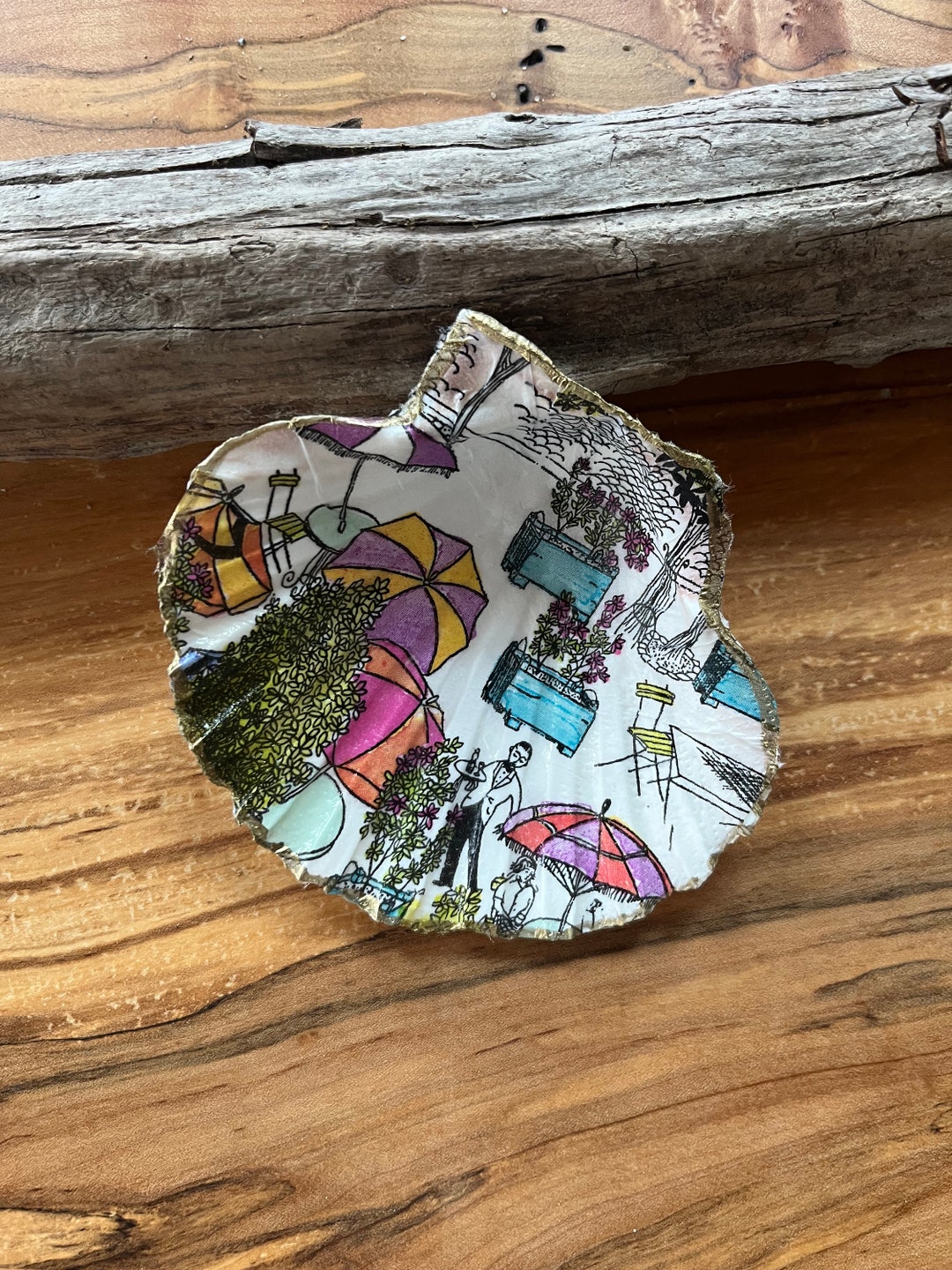 Parisian Cafe Shell Jewelry Holder • Jewelry Display • Ring Holder ...