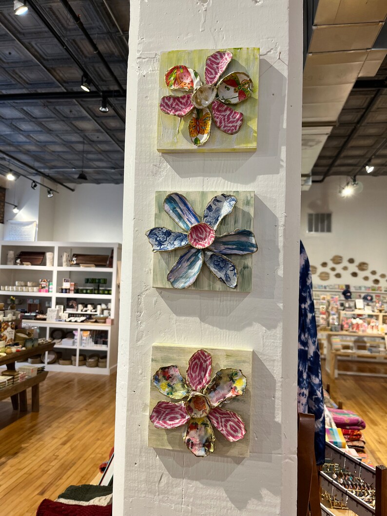 Oyster Shell Flower Wall Art • Cockle Shell • Beach Decor • Coastal ...