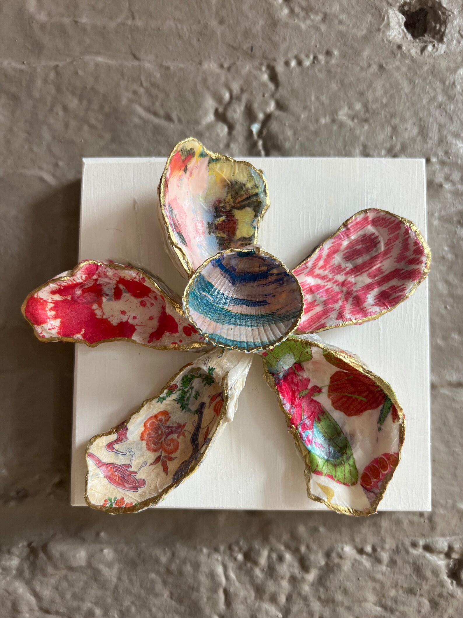 Oyster Shell Flower Wall Art • Coastal Decor • Beach Art • Ocean Wall ...