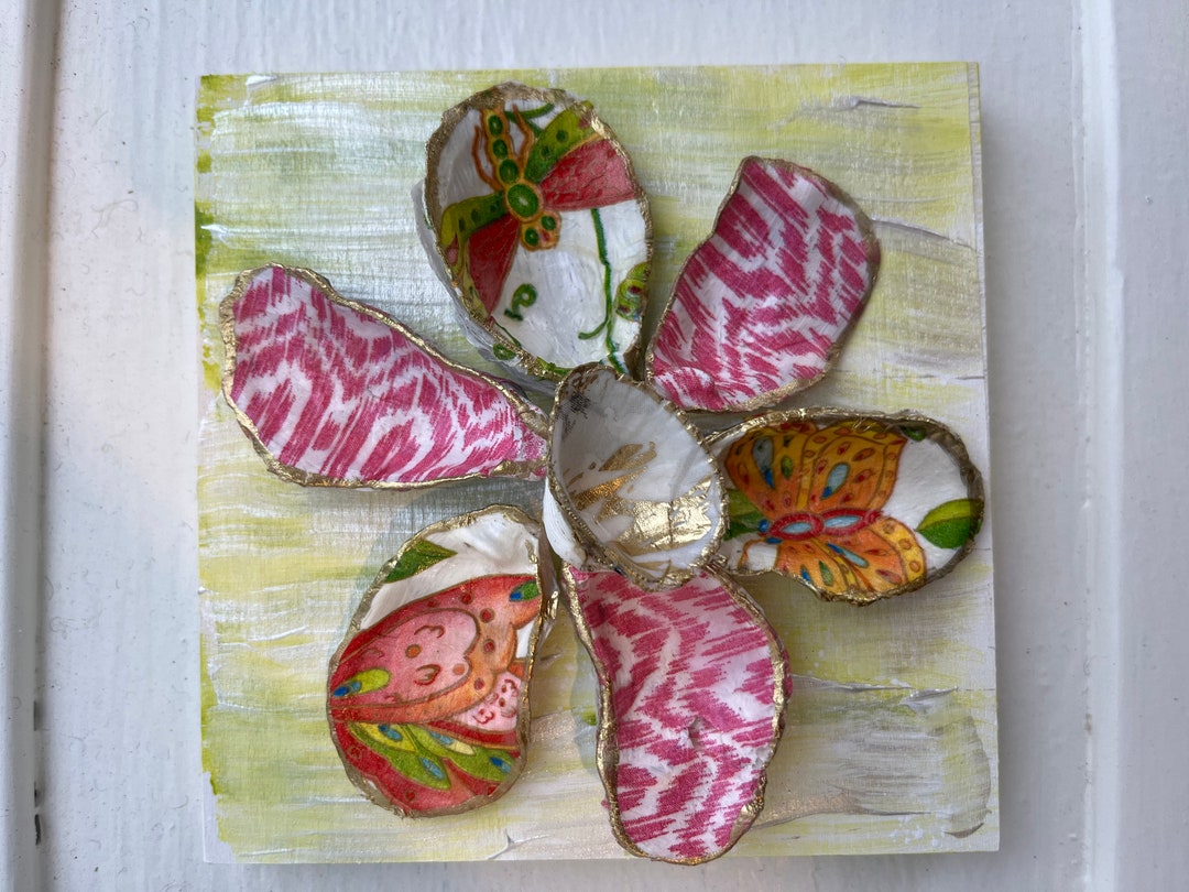 Oyster Shell Flower Wall Art • Cockle Shell • Beach Decor • Coastal ...