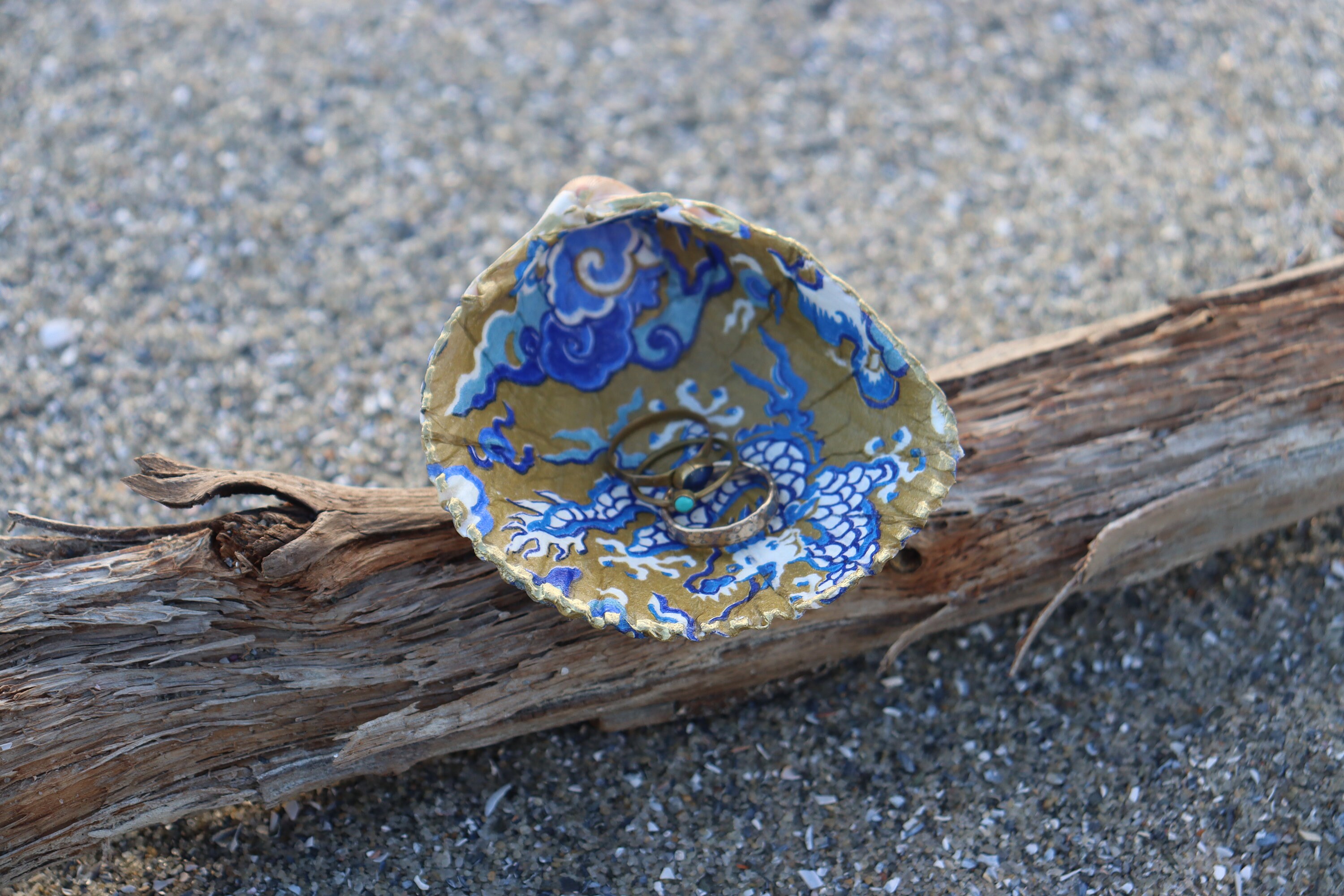 Blue Dragon Shell Jewelry Holder Jewelry Display Ring Holder Ring Dish ...